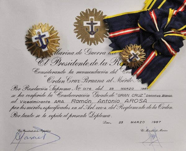 Peru Order Of The Peruvian Cross For Naval Merit