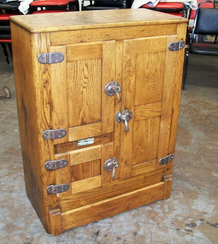 Solid Oak 3 Door Icebox