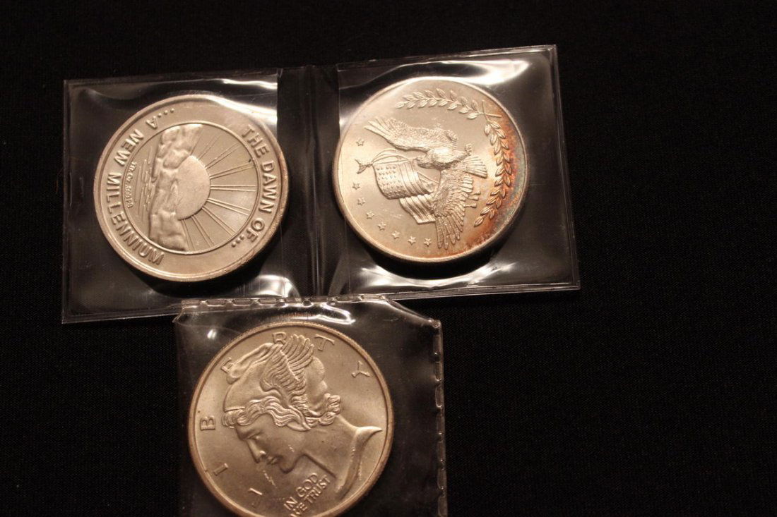 3 1 Ounce Silver Coins .999