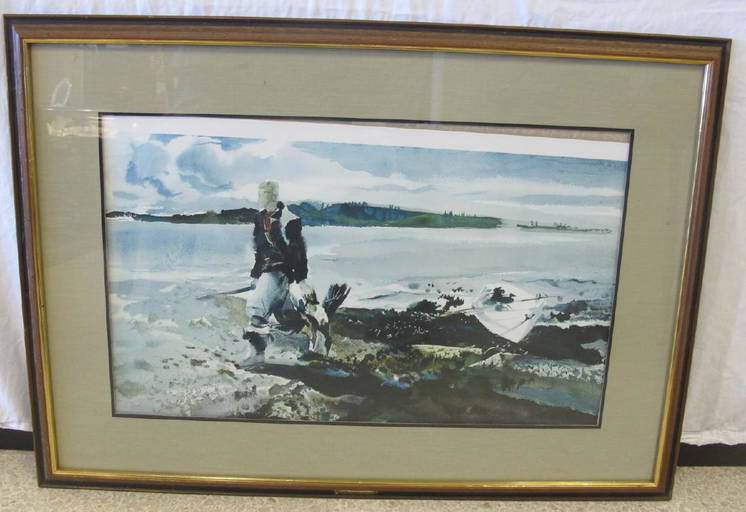 Andrew Wyeth "the Coot Hunter" Framed Lithograph, 40" X
