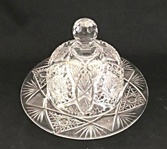 Cut Crystal Master Butter Dish