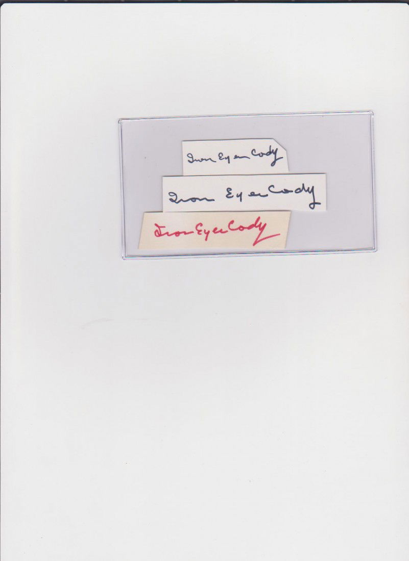 66: Iron Eyes Coty 1904-1999, 3 Autograph Signatures, A - Oct 01, 2011 ...