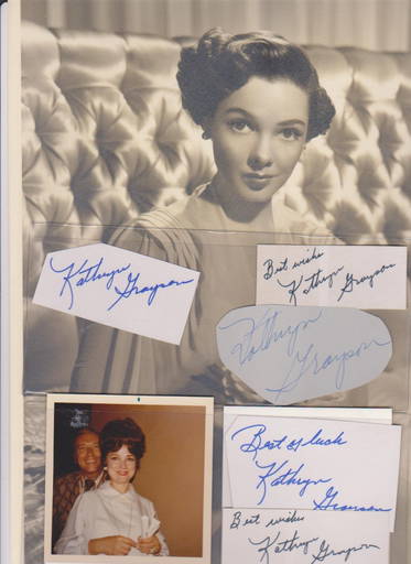 Kathryn Grayson 1922 2010, 5 Autograph Signatures,