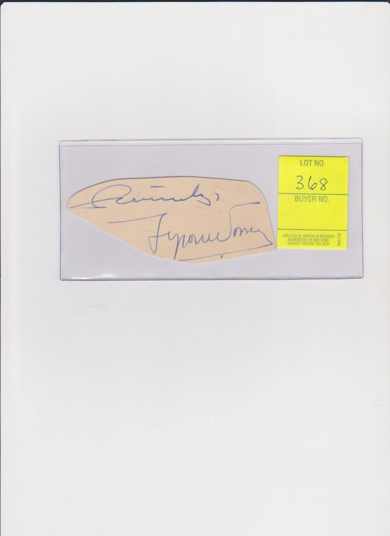 368: Tyrone Power 1914-1958 Autograph Signature, usual