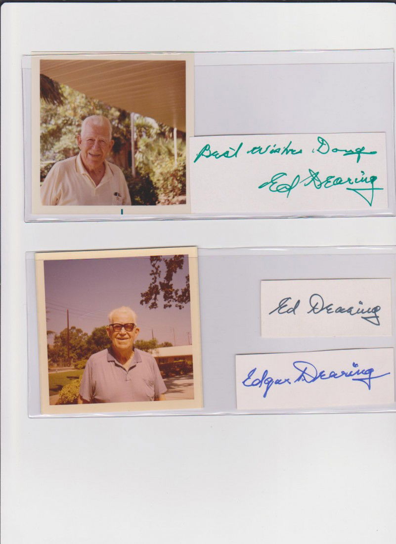 376: Edgar Dearing 1893-1974, 3 Autograph Signatures