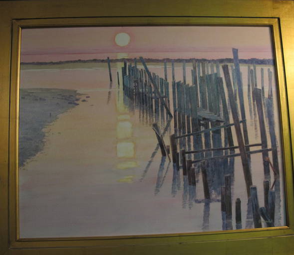 Mispillion Inlet By Julie Baxendell, Conte & Acryli