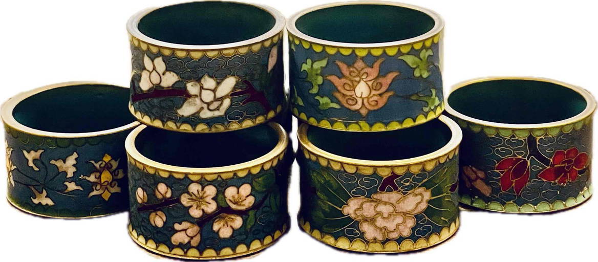 Collection Of Chinese Cloisonne Napkin Rings