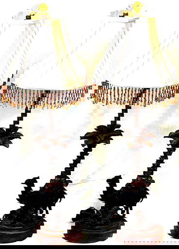 Mid Century Decorative Camel Table Lamps