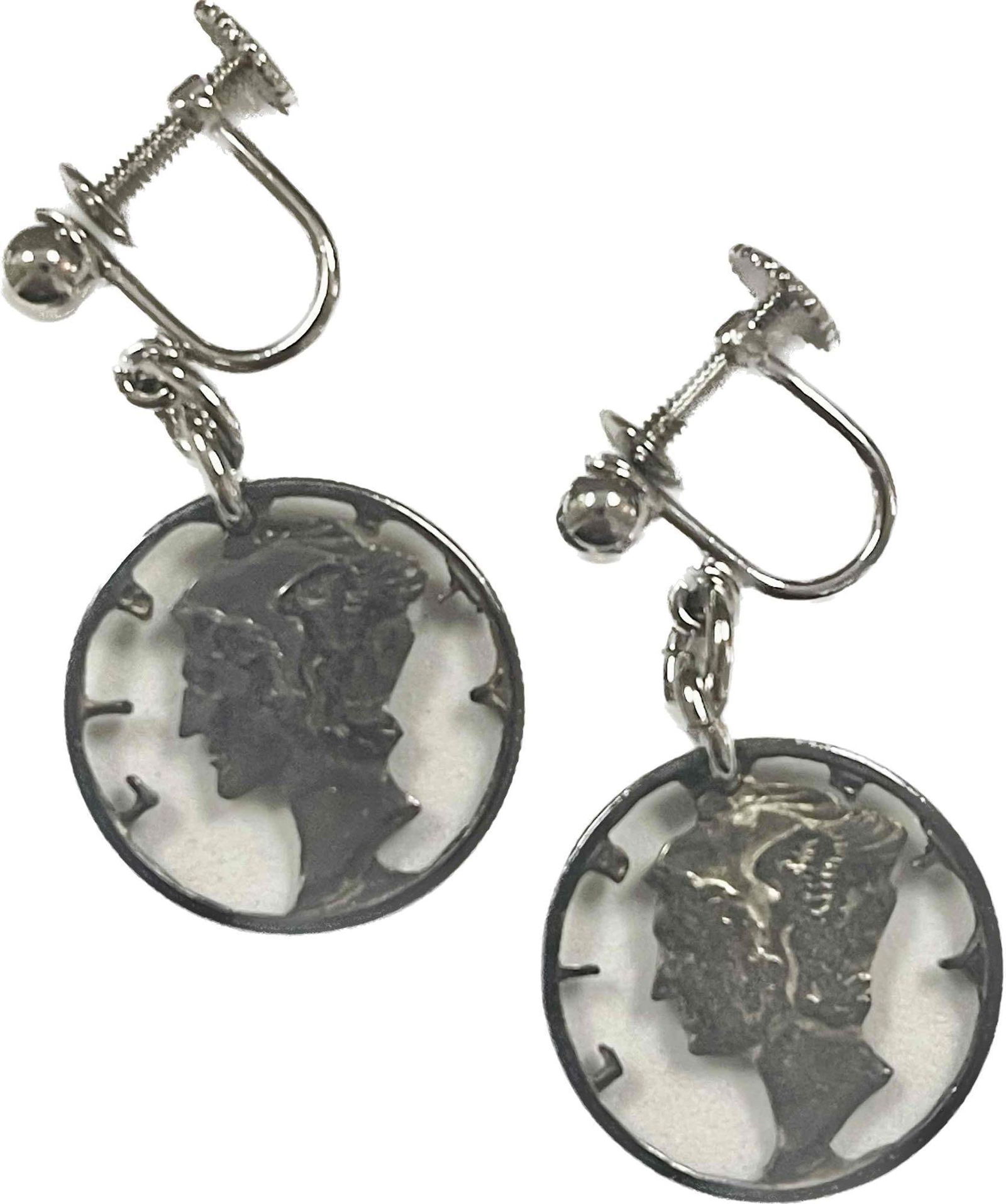 Silver Coin Cut Out Earrings