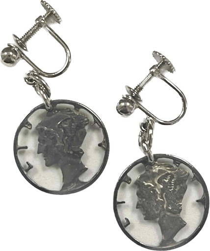 Silver Coin Cut Out Earrings