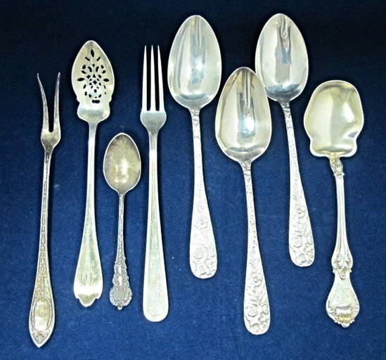 Three (3) Repousse Sterling Spoons, One (1) R.w. Sons