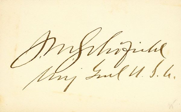 Union Major General John M. Schofield Signed Card