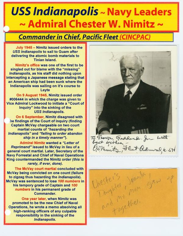 0236: FLEET ADMIRAL CHESTER W. NIMITZ SIGNED PHOTO - Dec 02, 2006 ...