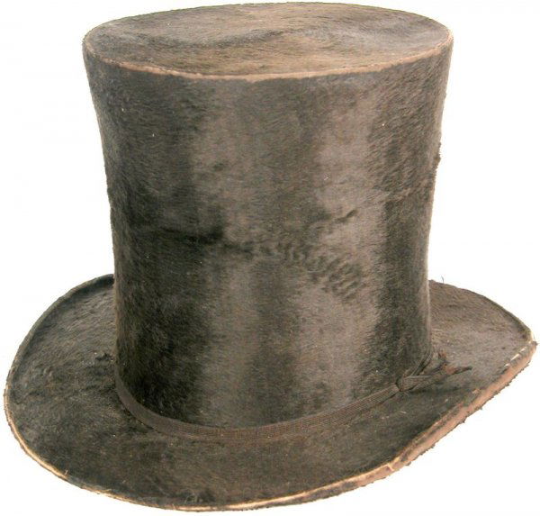 0117: 19TH CENTURY BEAVER STOVE PIPE HAT
