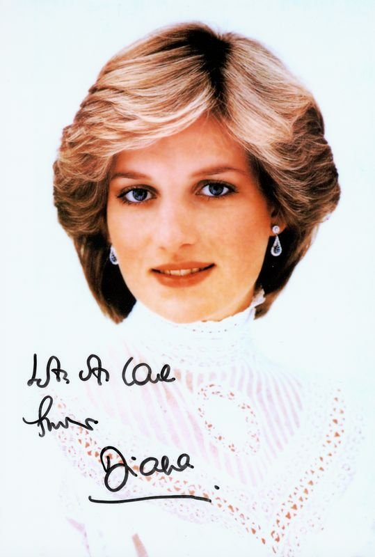 Princess Diana Signed Color Photograph