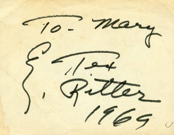 Tex Ritter Signed Signature