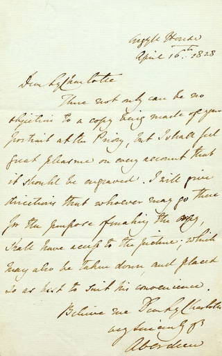 George Hamilton Gordon Handwritten Signed Letter