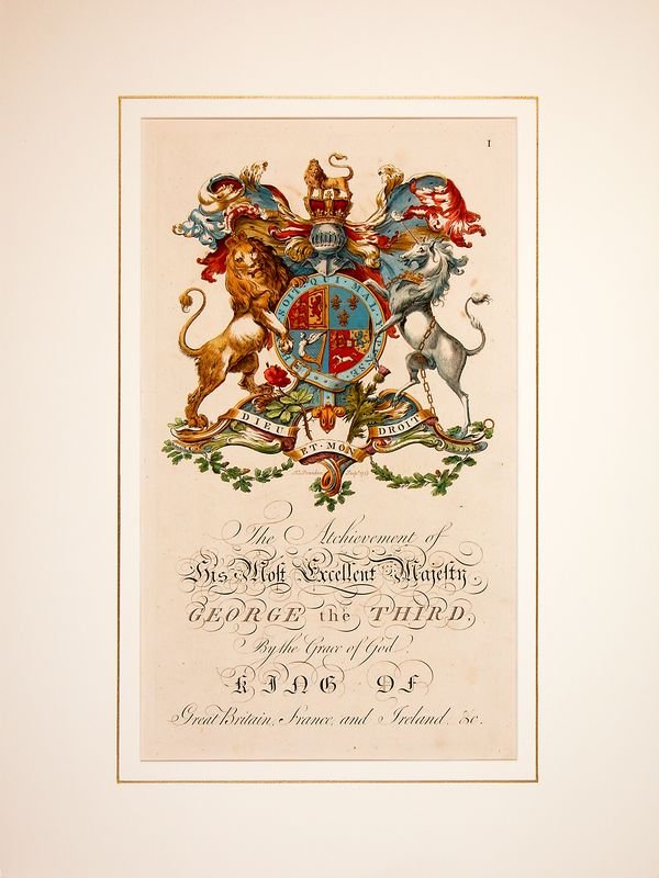 0328: ORIGINAL COPPER PLATE ENGRAVING/ ENGLISH HERALDRY