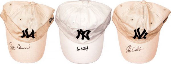 3 New York Yankees Signed Hats