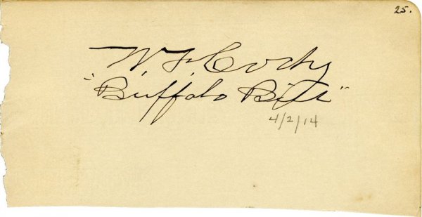 0056: WILLIAM F. "BUFFALO BILL" CODY SIGNED SIGNATURE