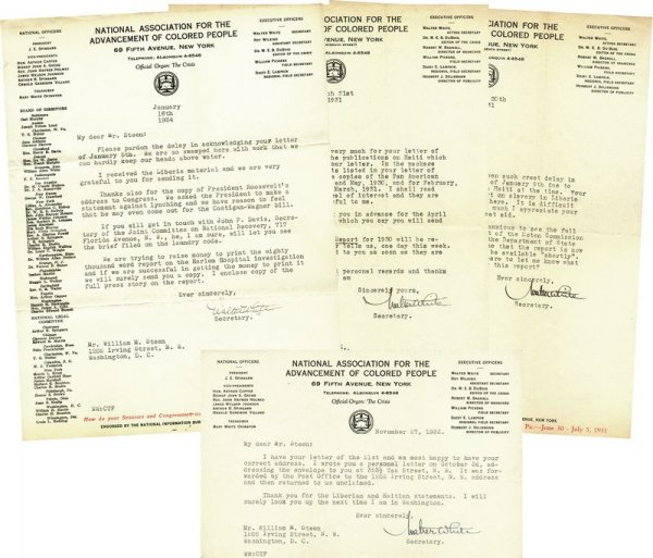 Naacp Leader Walter Francis White Signed Letters
