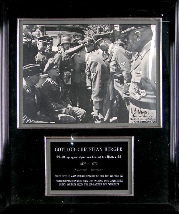 0196: GENERAL GOTTLOB BERGER SIGNED PHOTOGRAPH