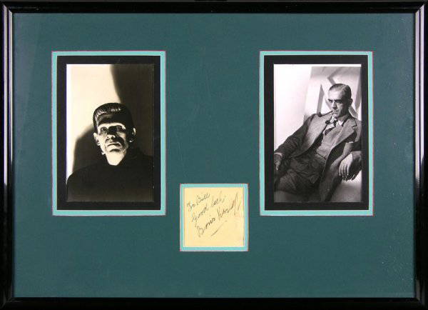Vintage Boris Karloff Signed Signature W/photos
