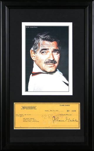 Clark Gable Signed Check W/image Display