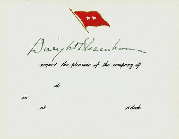 Major General Dwight D. Eisenhower Signed Card