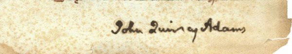 John Quincy Adams Signed Full Signature