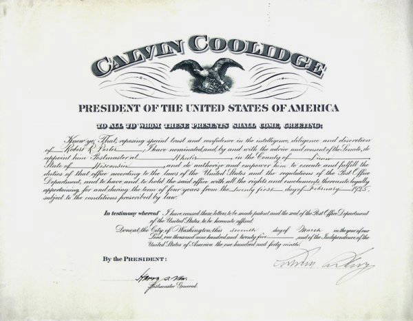 PRESIDENT CALVIN COOLIDGE SIGNED DOCUMENT - Oct 25, 2009 | Signature ...