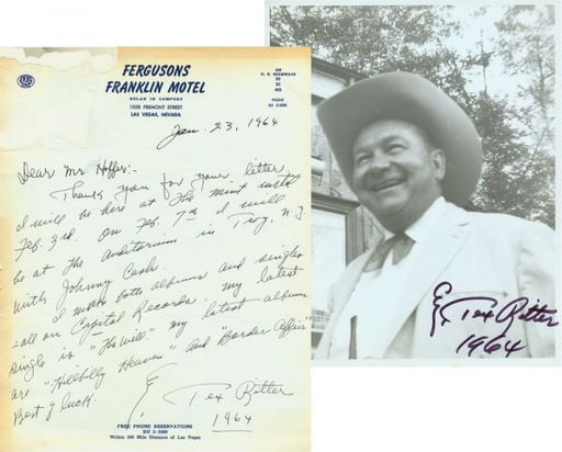 1024: TEX RITTER HANDWRITTEN SIGNED LETTER & PHOTO - Oct 25, 2009 ...