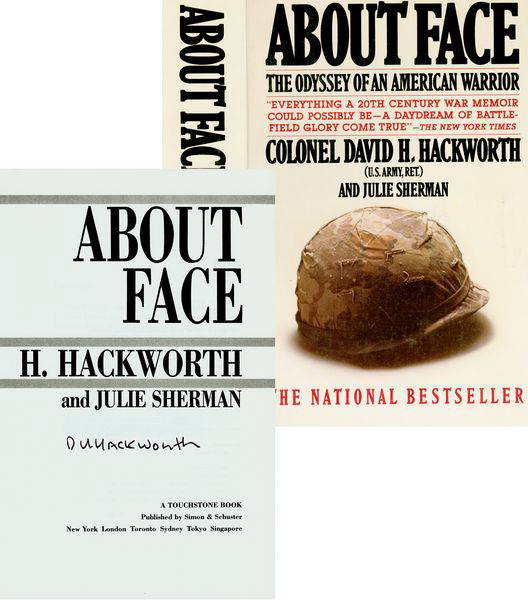 Colonel David Hackworth Signed Book "about Face" - Feb 11, 2006 ...