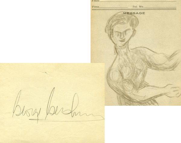 George Gershwin Signed Signature /original Sketch