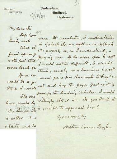 Arthur Conan Doyle Handwritten Signed Letter
