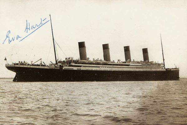 Survivor Eva Hart Signed Photo Of Titanic