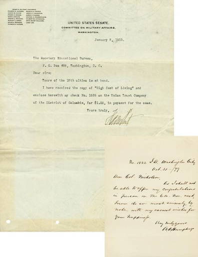 Andrew Humphreys & Henry Du Pont Signed Letters
