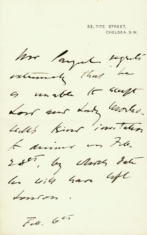0661: JOHN SINGER SARGENT HANDWRITTEN SIGNED LETTER - Jun 25, 2006 ...