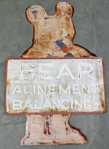 Vintage Bear Alignment Sign