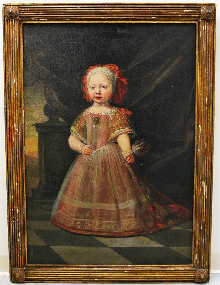 18TH CENTURY PORTRAIT PAINTING OF YOUNG PRINCESS