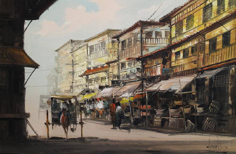 Eddie Sarmiento Street Scene Painting