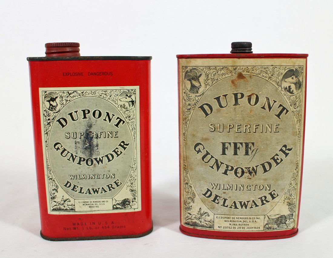 (3) VINTAGE DUPONT GUNPOWDER CANS