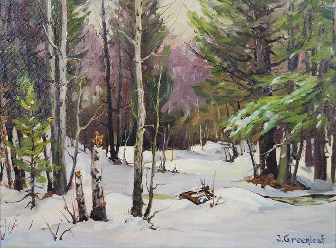 Jacob Greenleaf "woodland In Winter" Painting