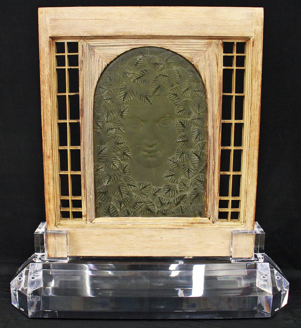 R. LALIQUE ARCHITECTURAL GLASS PANEL