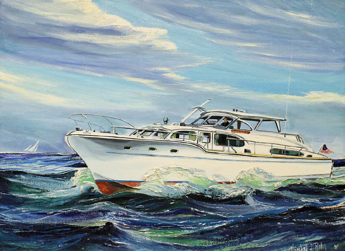 MARSHALL RAHN "AQUARIUS II" YACHT PAINTING