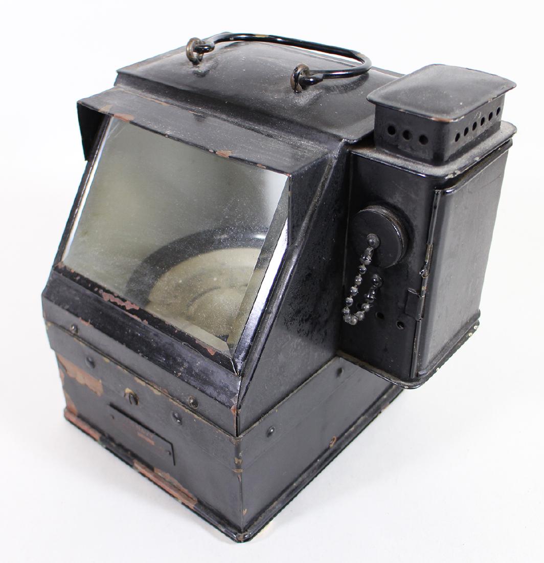 WWII 1942 US NAVY SHIP COMPASS BINNACLE OIL LAMP