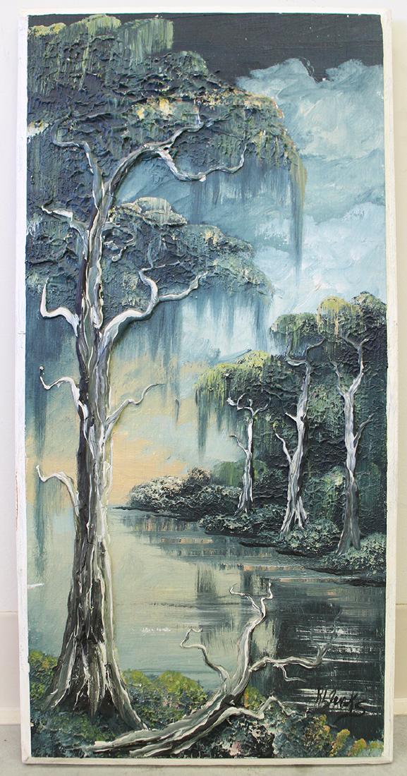 Rl Jenks Swamp Scene Painting