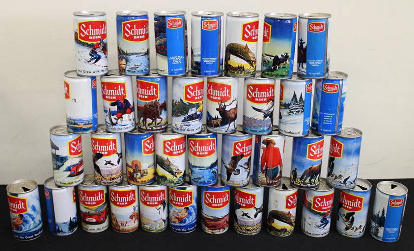 (36) Vintage Schmidt Outdoor Series Beer Cans