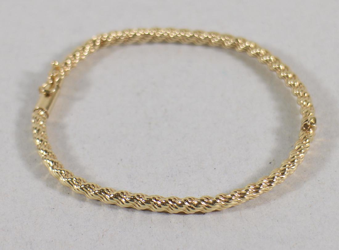 14k Yellow Gold Twist Bangle Bracelet