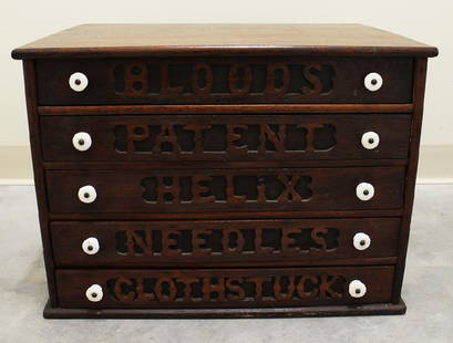 Blood's Patent Cloth Stuck Helix Needle Cabinet